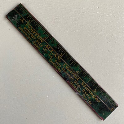 Vintage Advertising Ruler J. Porter Allan Omaha NE Westcott Rule Co. 6 ...