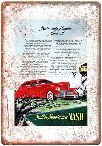 Vintage 1940 Nash Automobile Ad Retro Look Reproduction Metal Sign ...