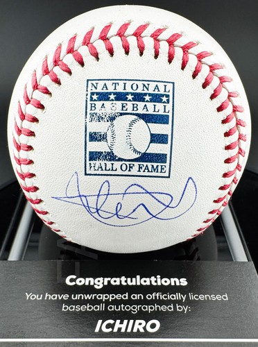 Ichiro Signed Baseball 2025 Hall of Fame Logo Fanatics and MLB Auth ...