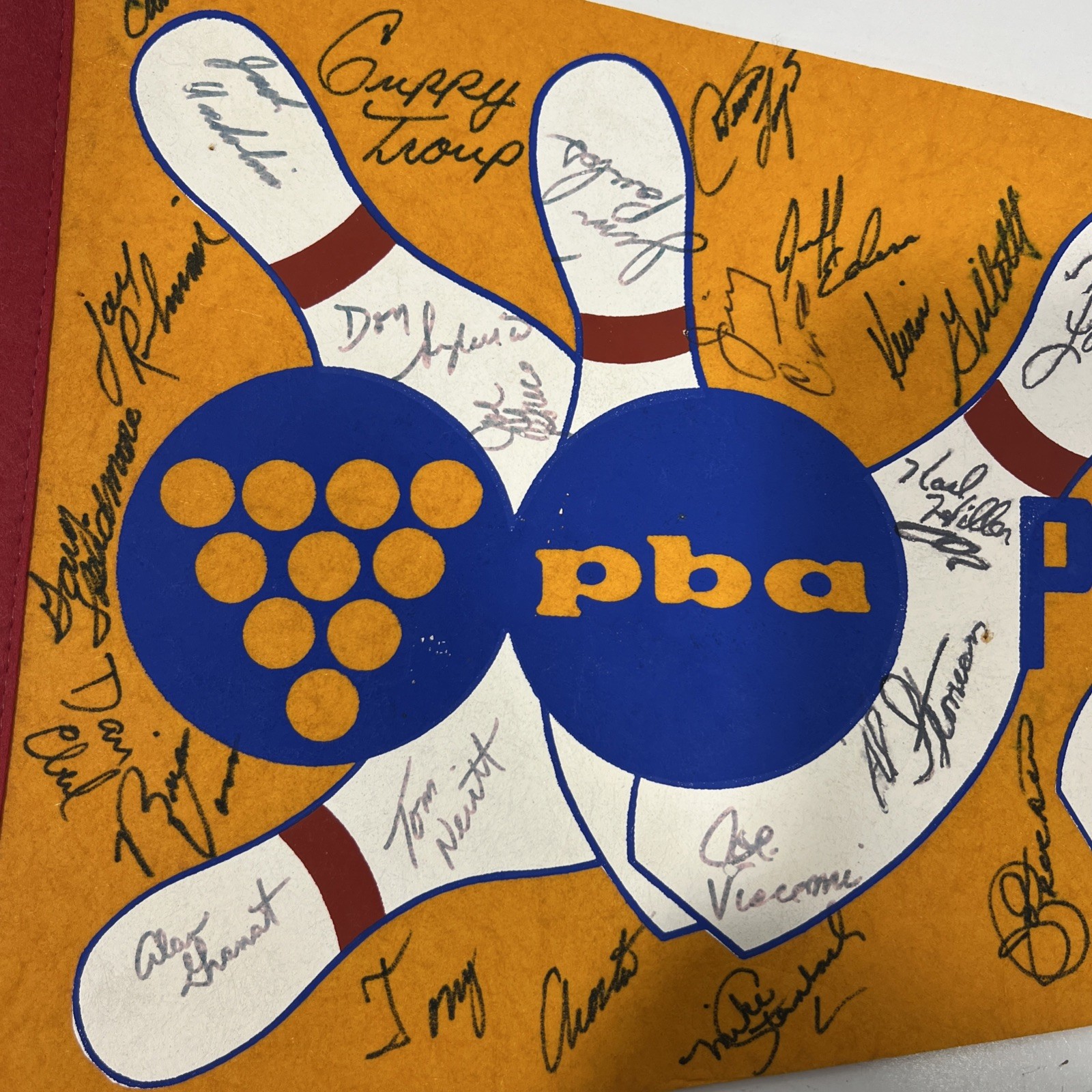 PBA Pro Bowlers Tour Bowling Signed Autographed Gold Vintage Tour 30 ...