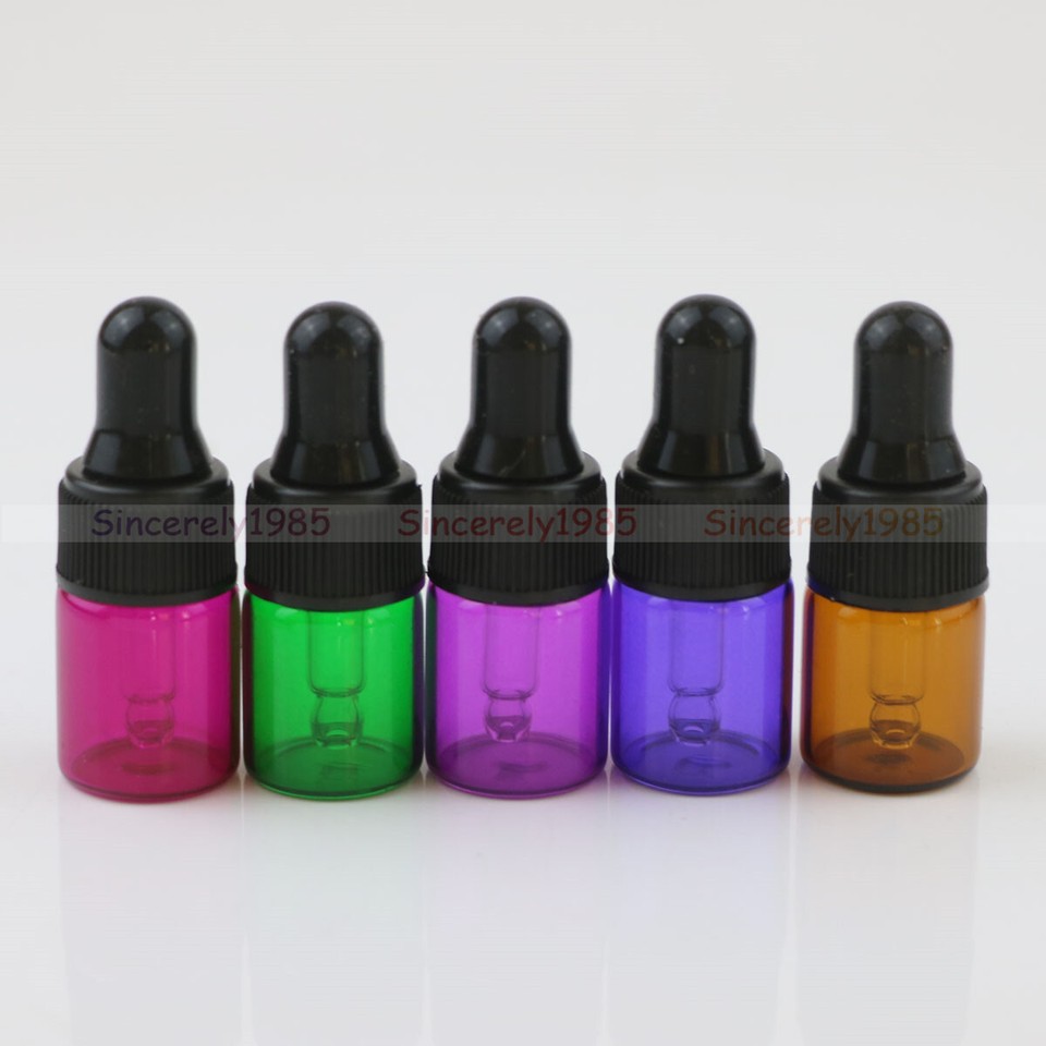 10x 2ml Glass Pipette Bottles Ear Eye Dropper Drop Dripper Reagent ...