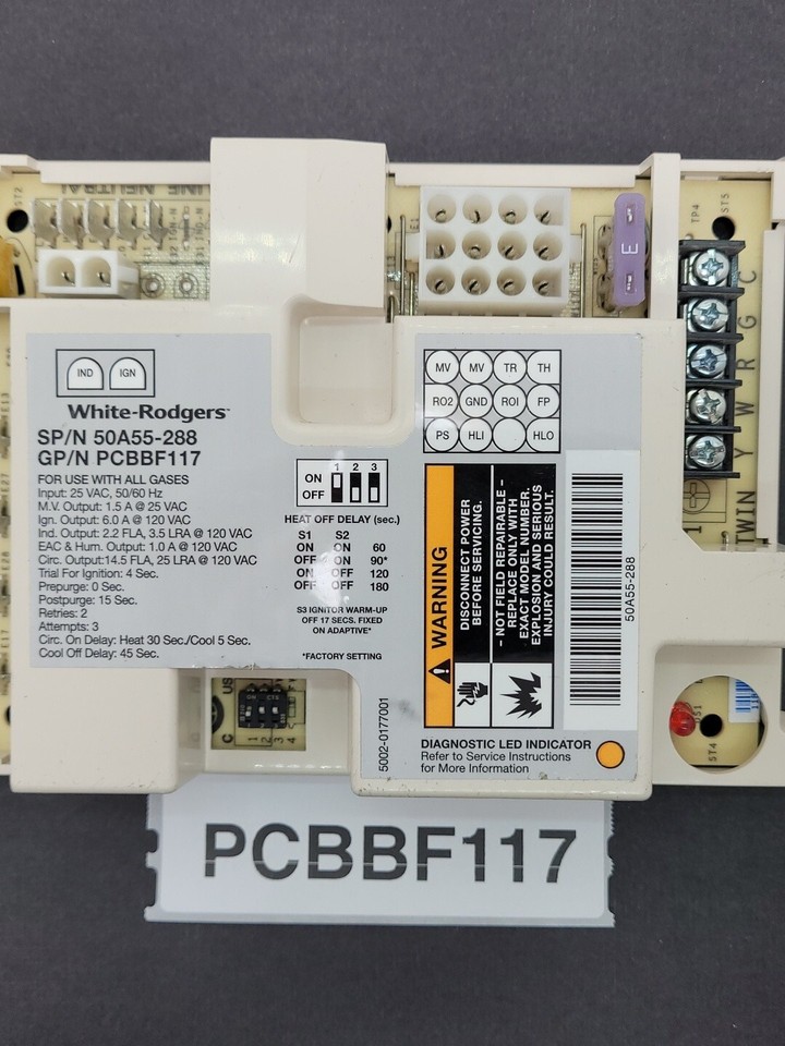 White Rodgers 50A55-288-05 Amana PCBBF117 Furnace Control Circuit Board ...