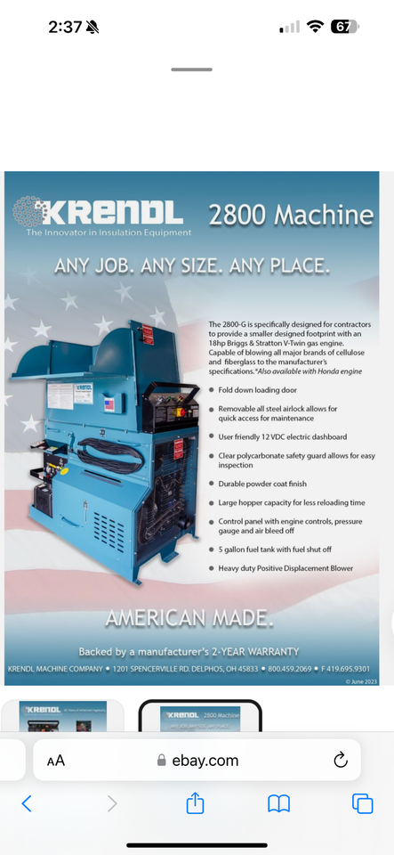 Keyndl Model 2800 G cellulose blowing machine | eBay