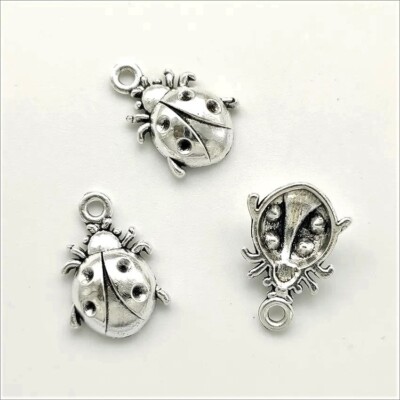 10 Lady Bug Tibetan Silver Pendants Charms Jewelry Making Insects | eBay