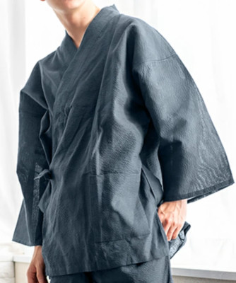 Japanese SAMUE Men's Traditional work Kimono wear Cotton Indigo from ...