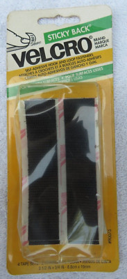 Velcro, 4 Pack, 3-1/2"L x 3/4"W, Black Velcro Sticky Back Strips | eBay