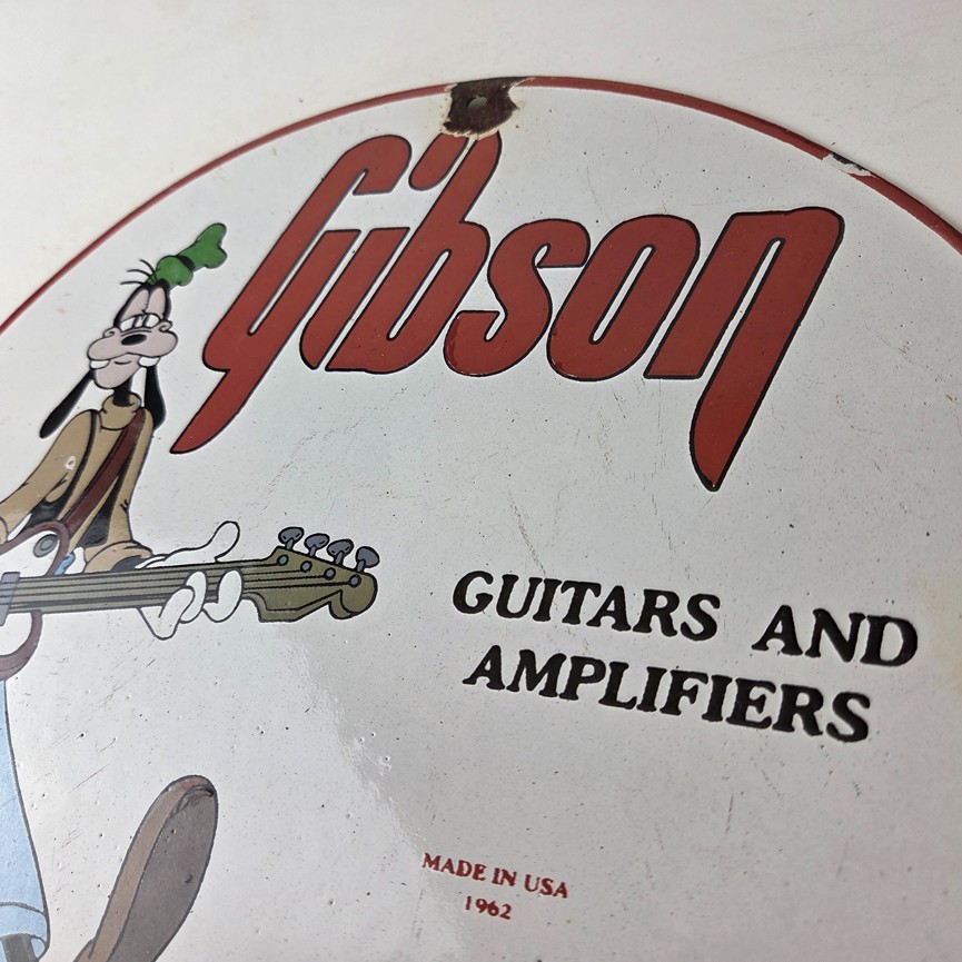 Vintage Gibson Guitars - Acoustic Electric Bass Porcelain Gas Station ...