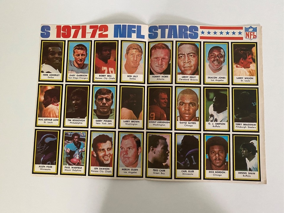 1971 DELL PRO FOOTBALL GUIDE STAMPS SET Of 48 UNCUT COMPLETE NFL 1971 ...