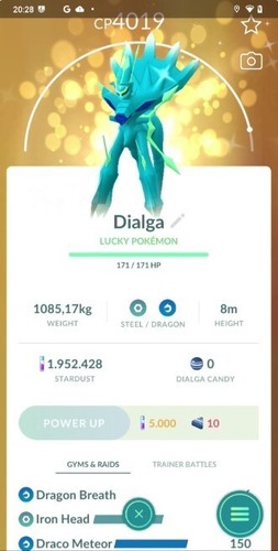 Pokemon Trade Go -- Shiny Dialga Origin level 40 + 3 moves for PVP ...