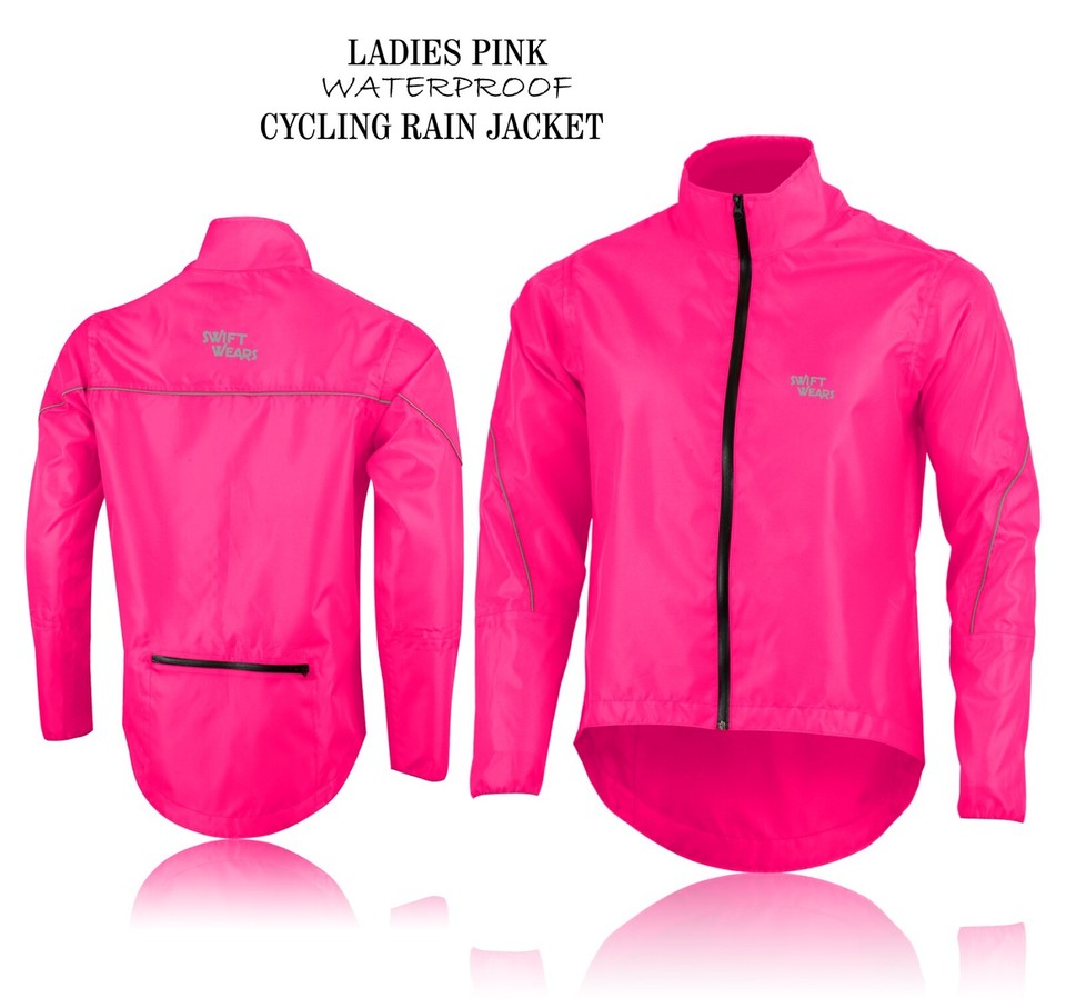 LADIES CYCLING RAIN JACKET HIGHLY VISIBILITY WATERPROOF FOR WOMEN ...