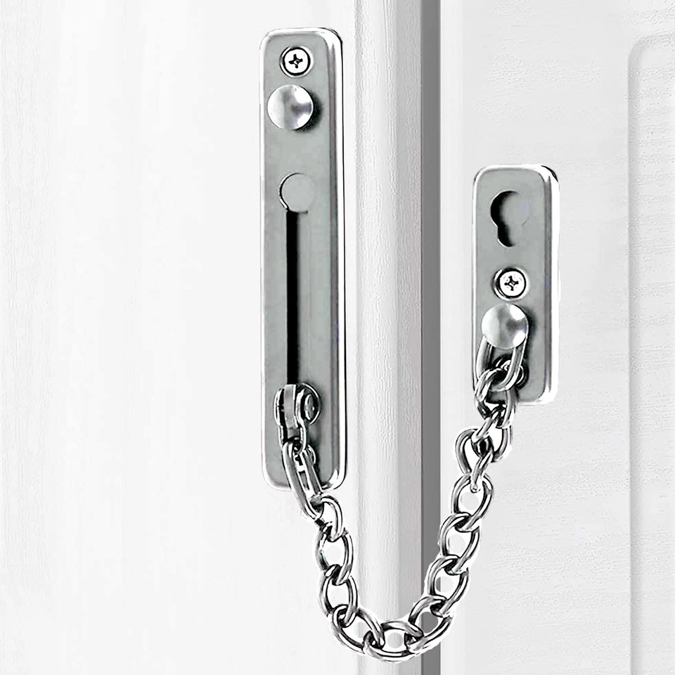 Heavy Duty Door Chain Restrictor Latch Bolt Slide Guard Home Security ...