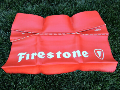 NOS Vintage Firestone Tires Fender Cover Eppco Red with White Logo Made ...