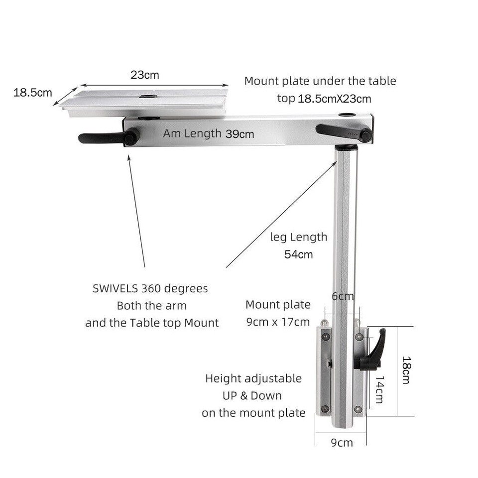 RV Table Leg Movable Rotatable Folding Height Adjustable Camper Caravan ...