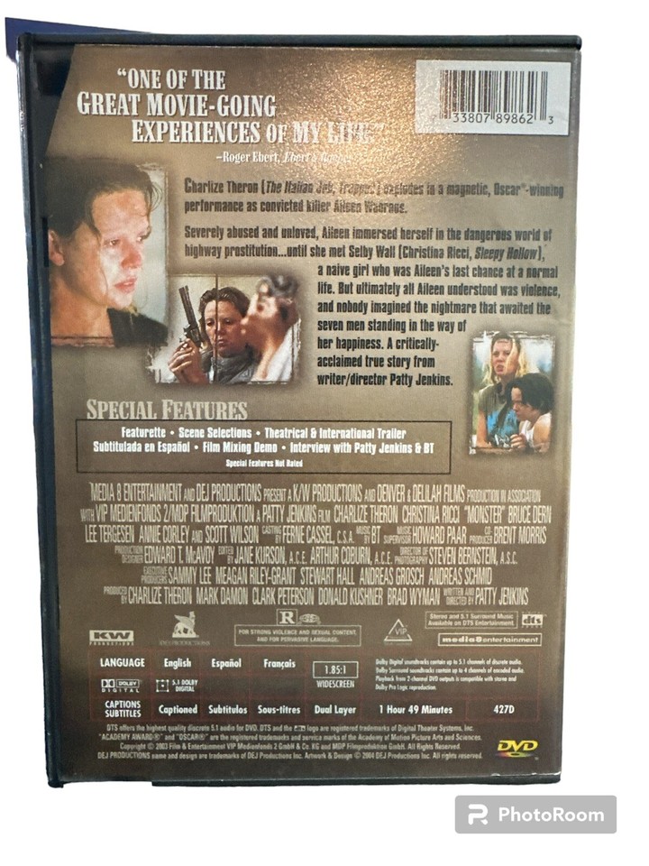 Monster 2003 DVD Based On A True Story Rated R Charlize Theron ...