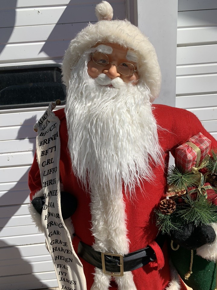 Vintage Life Size 5 Ft Traditional Santa Claus Figure w/ Good Boys ...