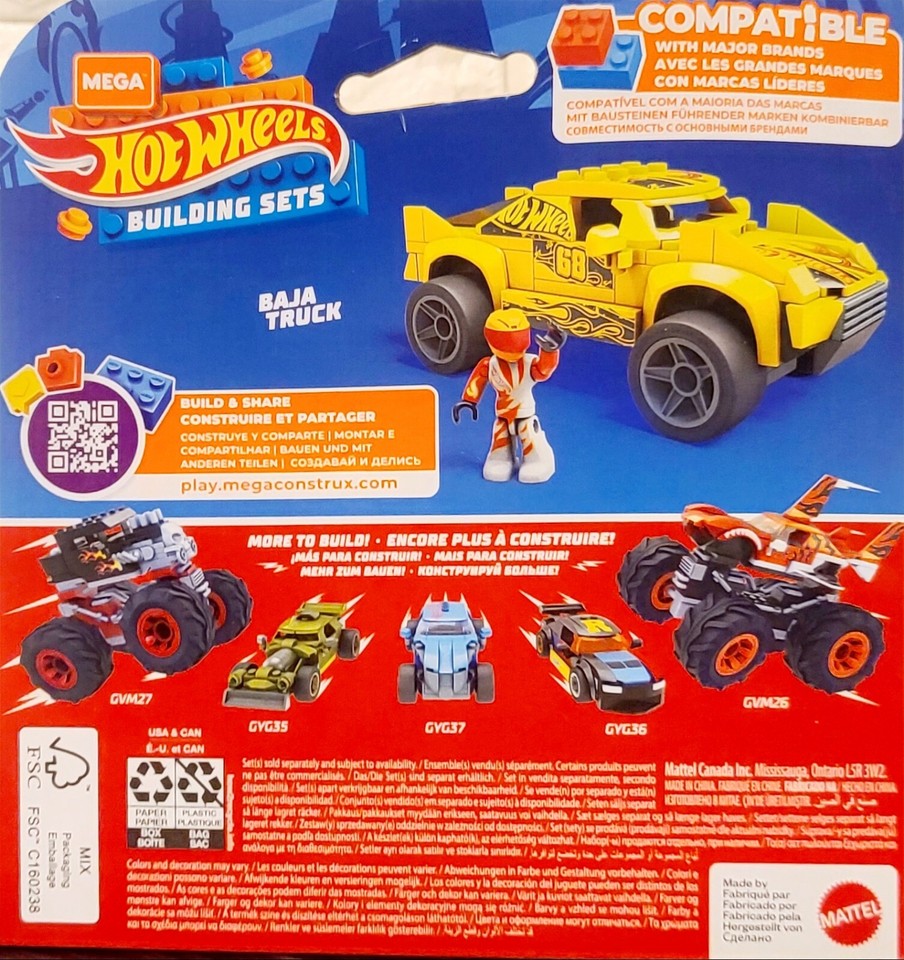 MEGA Construx - Hot Wheels Building Set - BAJA TRUCK (101 Pieces) GYG34 ...