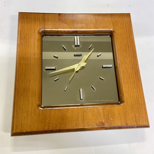 VINTAGE MID CENTURY MODERN GRUEN WALL CLOCK 12X12" WOOD / MIRROR ...