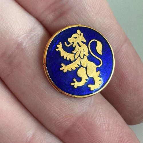 Vintage Scotland Heraldic Lion Rampant Blue Lapel Pin Gold Crest Tie ...