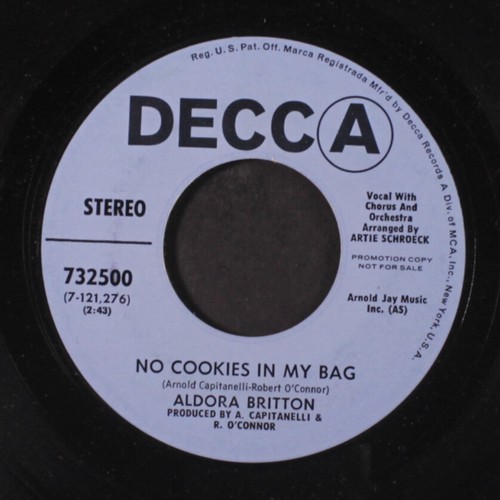 ALDORA BRITTON: no cookies in my bag / who am i to say Decca 7" Single ...