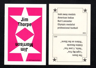 Jim Thorpe Football Player Olympian Vintage 1990 Parker Brothers Game ...