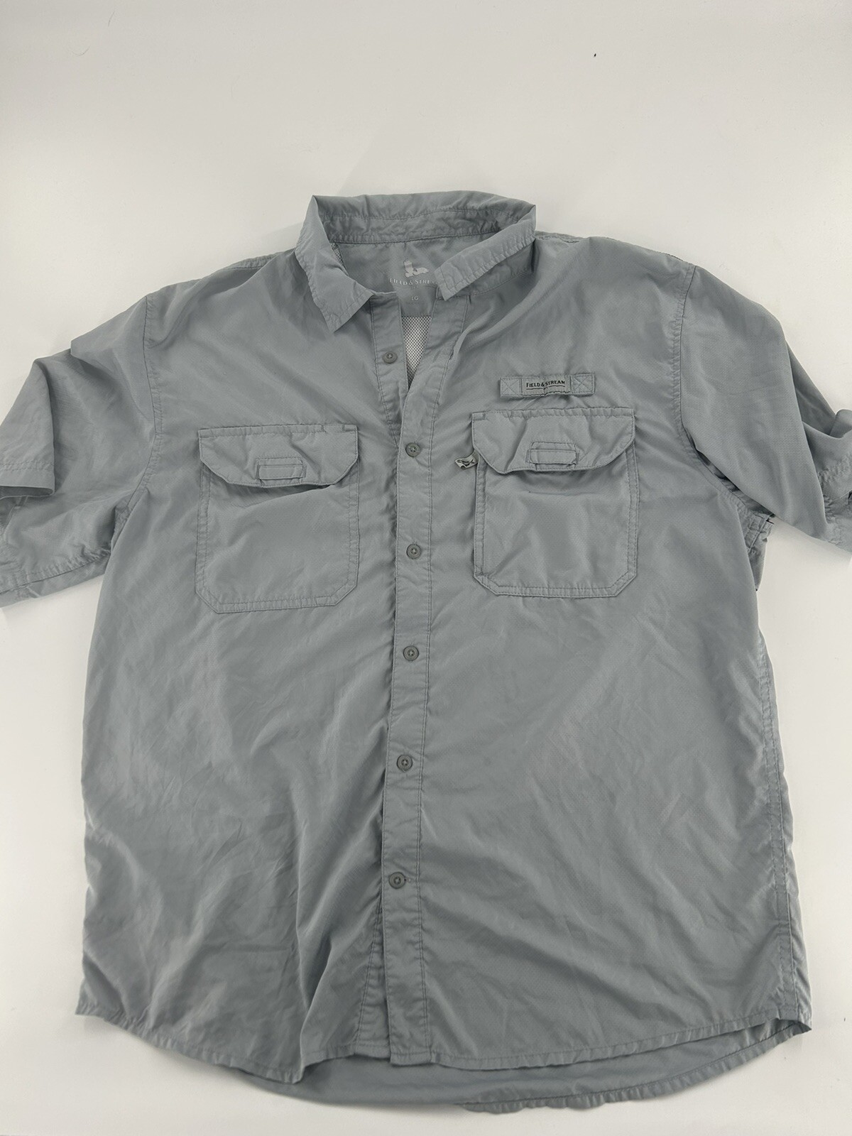 field and stream fishing shirt mens large short sleeve Gray | eBay