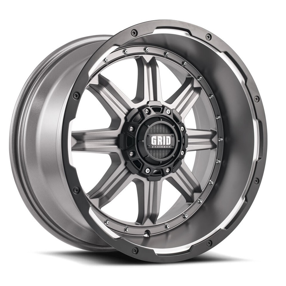 Grid Wheels 17x9 15 8x170 125.50 GD10 Matte Anthracite with Black Lip ...