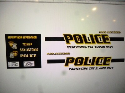 San Antonio Texas Police Supervisor Vehicle Decals 24 scale custom | eBay