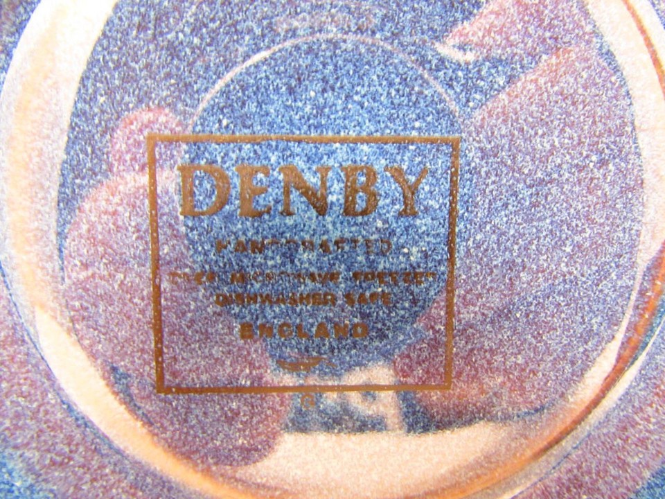 Boston by Denby England Cup & Saucer Dark Blue Brown Trim b51 & s256 | eBay