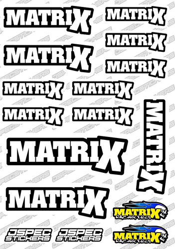 MATRIX TYRES RC STICKER DECAL SHEET A5 FOAM RUBBER NITRO 1/8 RACING ...