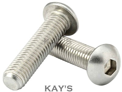 M3 M4 M5 M6 M8.BUTTON HEAD SCREWS ALLEN KEY SOCKET BOLTS A2 STAINLESS ...