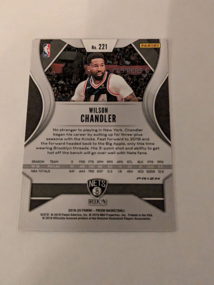 2019-20 Panini Brooklyn Nets Wilson Chandler #221 Basketball Card | eBay