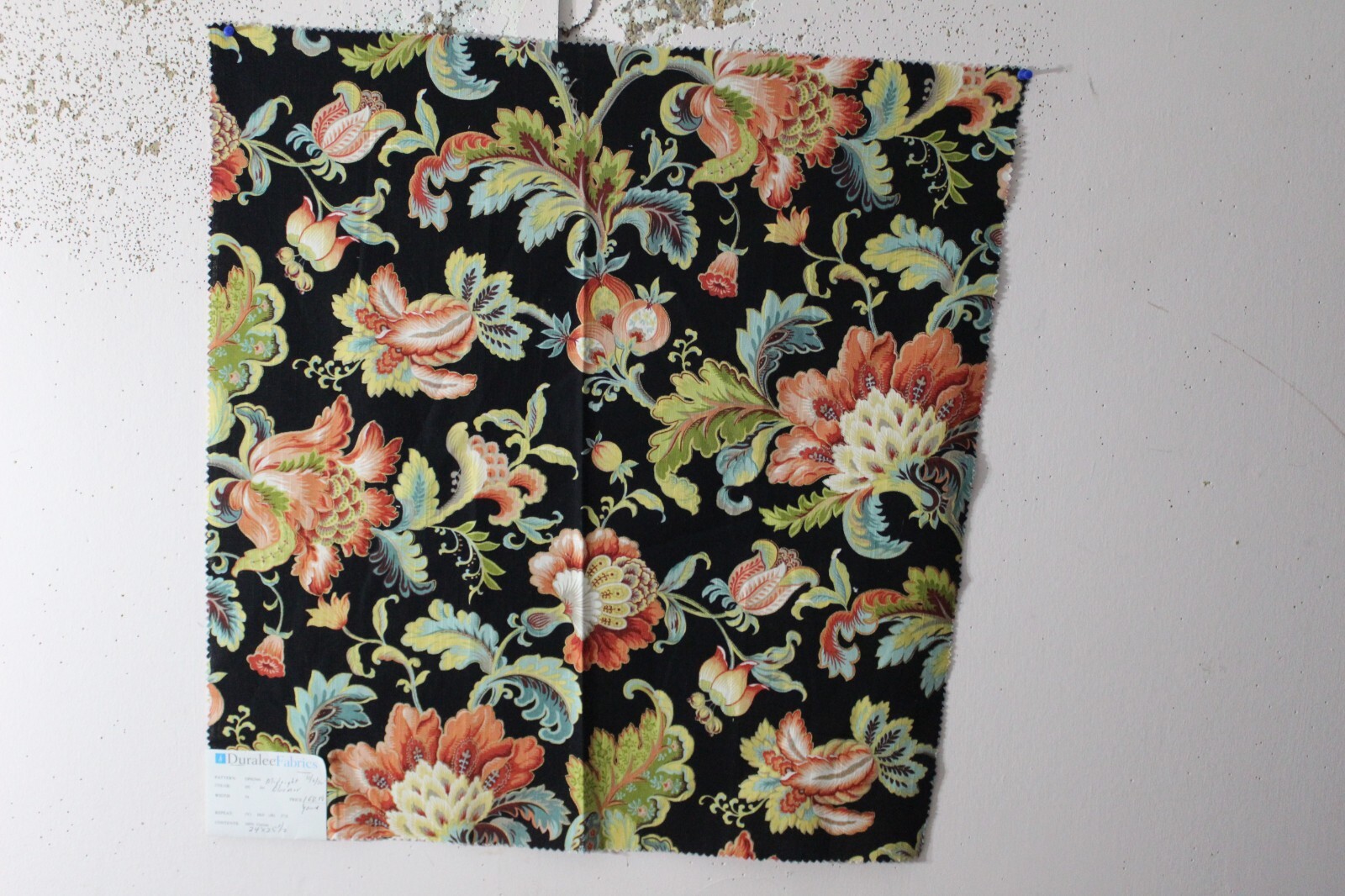 Duralee, Midnight Bloomer, Floral, 24" W X 25.50" L, Various Colors ...