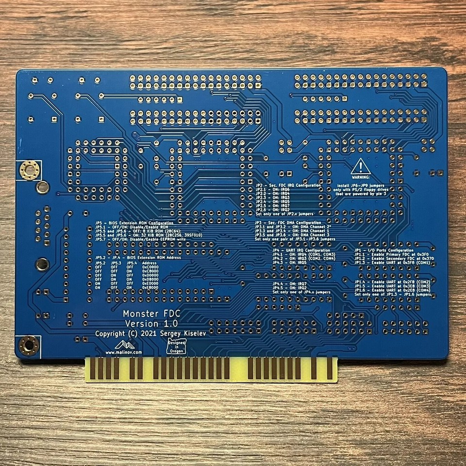 Monster ISA FDC Floppy Disk Controller Card By Sergey Kiselev PCB ONLY ...