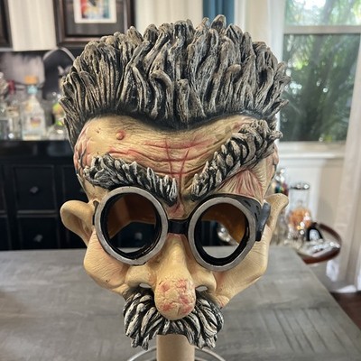 Vintage 2002 Disguise Inc Mad Scientist Professor Mask Halloween ...