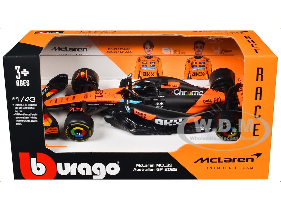 MCLAREN MCL39 #81 PIASTRI F1 "AUSTRALIA GP" (2025) 1/43 BY BBURAGO ...