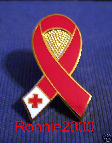 AIDS HIV EDUCATION RIBBON American Red Cross pin LAST 3 | eBay