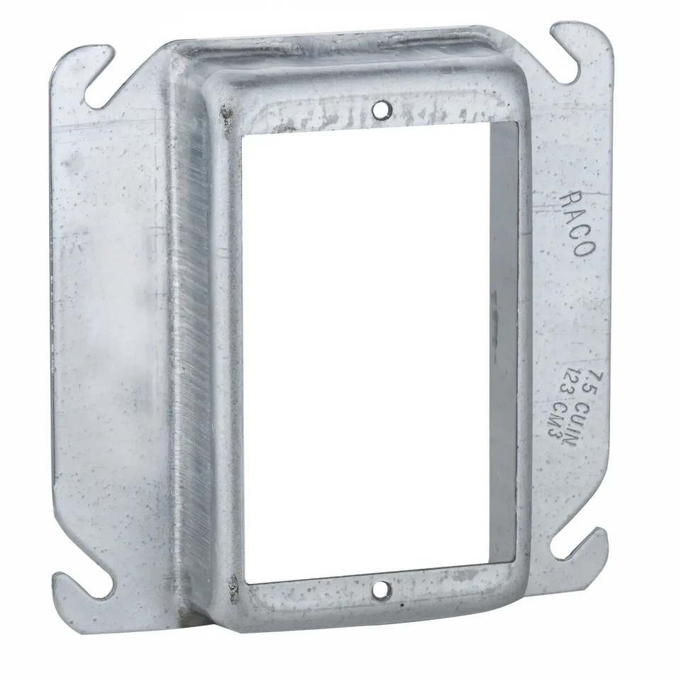 18 Cases RACO 775 Plaster Mud Ring Square 4 in. Cover 1-Device 1-1/4 ...