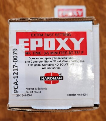 Epoxy HARDMAN Epoxy Adhesive: Double/Bubble Extra Fast Setting 50 PK | eBay