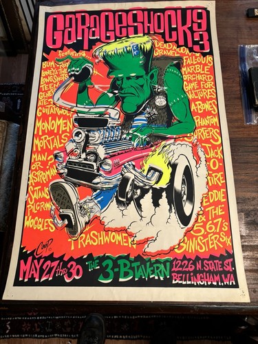 Original 1993 Garage Shock Rock Poster. Offset Color | eBay