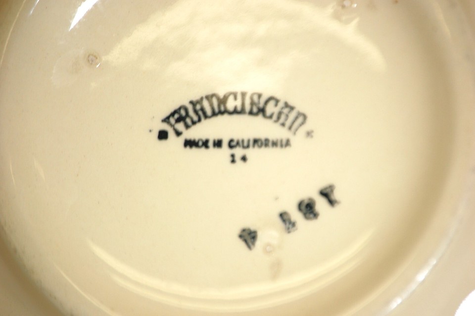 Poppy Franciscan Round Vegetable Bowl Yellow & Purple Flowers Vintage ...