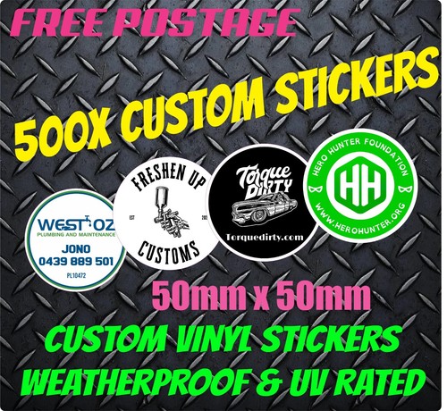 500x Custom Stickers -50mm x 50mm FANTASTIC QUALITY A+++ SELLER | eBay