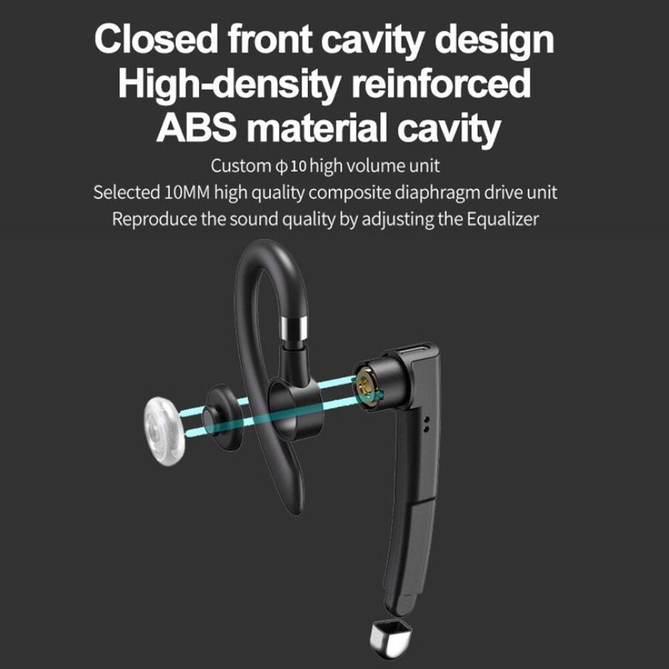 Bluetooth Earpiece Wireless Headphone Ear Hook Music Earbud with ...