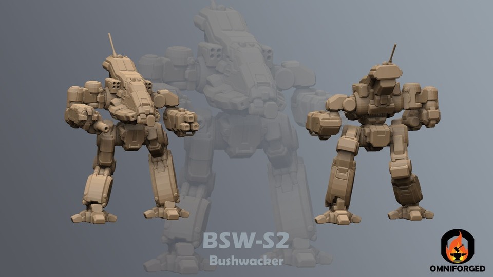Bushwacker Mini BSW-S2 MWO Mech Miniature Compatible with Battletech | eBay
