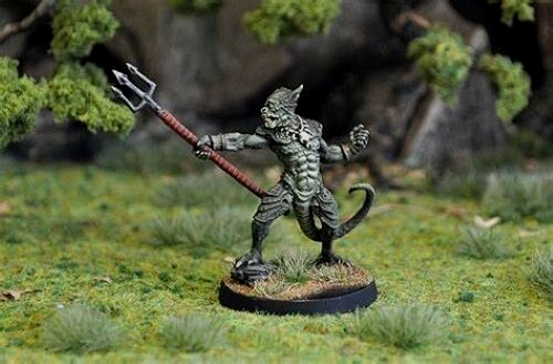 OTHERWORLD MINIATURES - LIZARDMAN KING W/TRIDENT (RARE D&D MINI SEALED ...