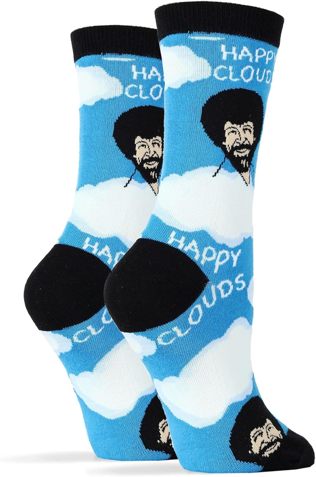 Women'S Novelty Funny Bob Ross Crew Socks, Holiday Crazy Fun Dress ...