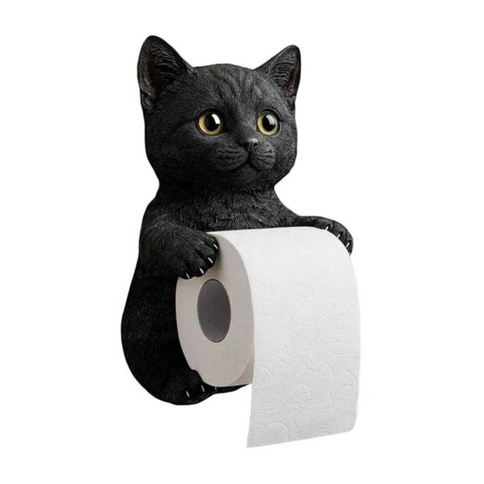 Wall Mount Cat Paper Roll Holder Animal Paper Towel Holder for Kitchen ...