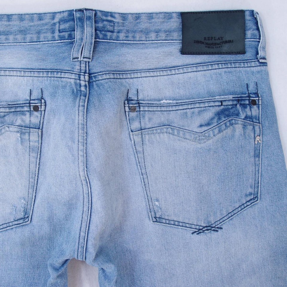 Hommes Replay MA955 NEWBILL Regular Straight Bleu Jeans W34 L32 | eBay