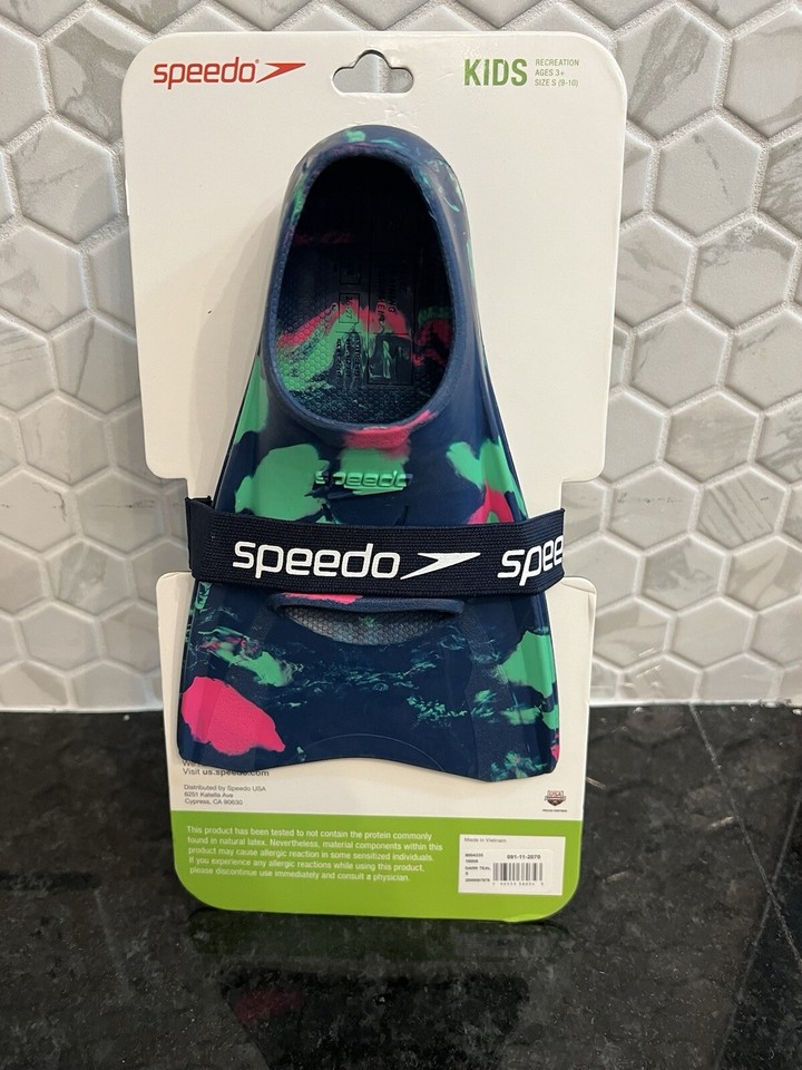 Speedo Kids Swim Fin Size Sm 9-10 Green Marble | eBay