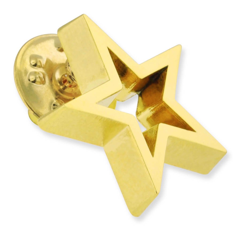 PinMart's Gold Plated 3-D Star Cut-Out Lapel Pin | eBay