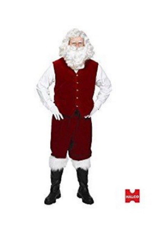 Burgundy Velvet Santa Claus Vest - Deluxe Costume Accessory - Men - 3 ...